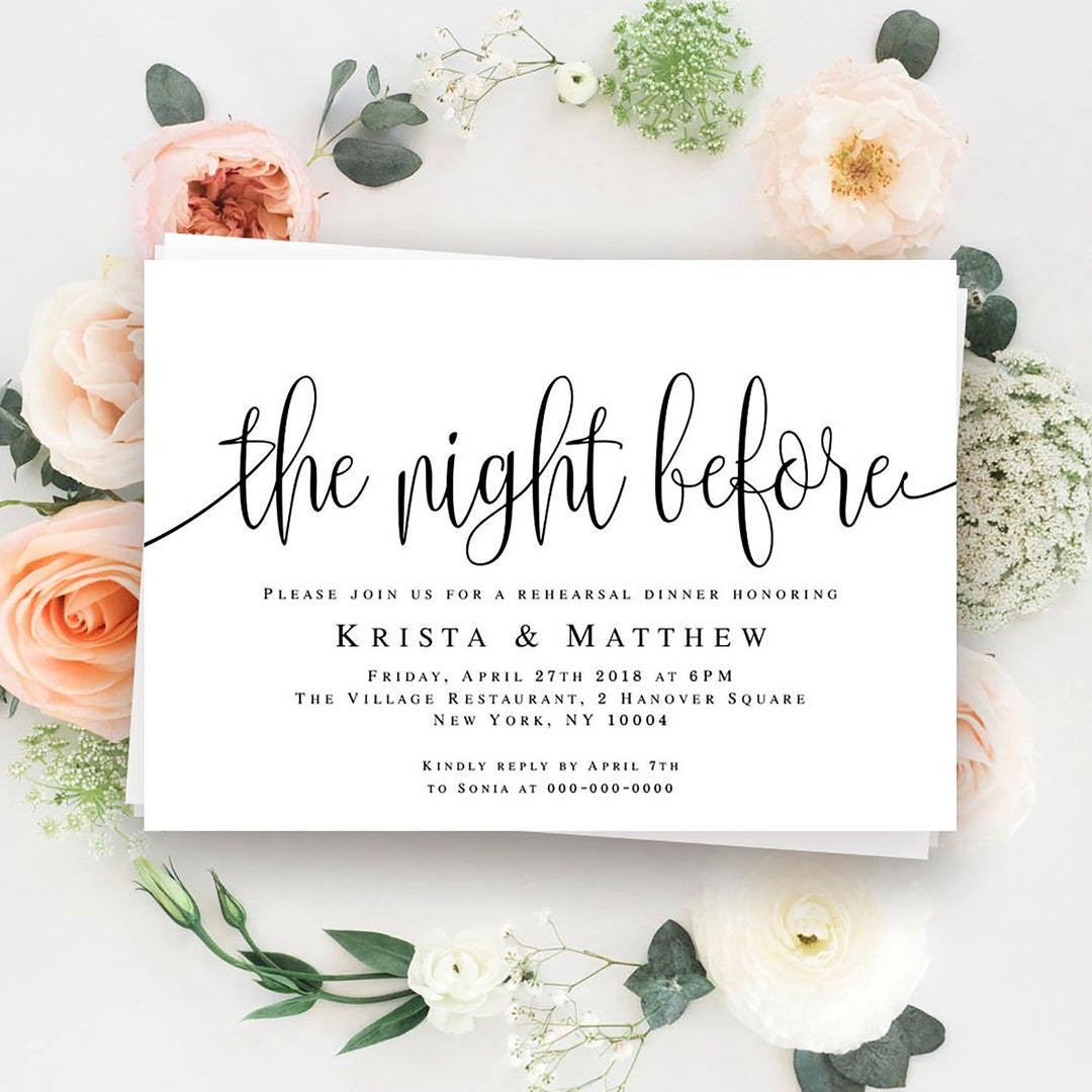 The Night Before Invitation Rehearsal Dinner Invitation - Etsy