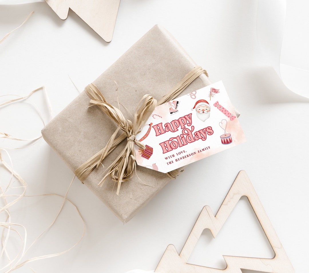 Happy Holidays Tag Christmas Tag for Gifts Instant Download - Etsy