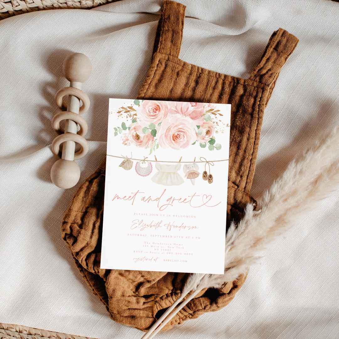 Meet and Greet Invitation, Sip and See, New Baby Party Invite, Welcome ...