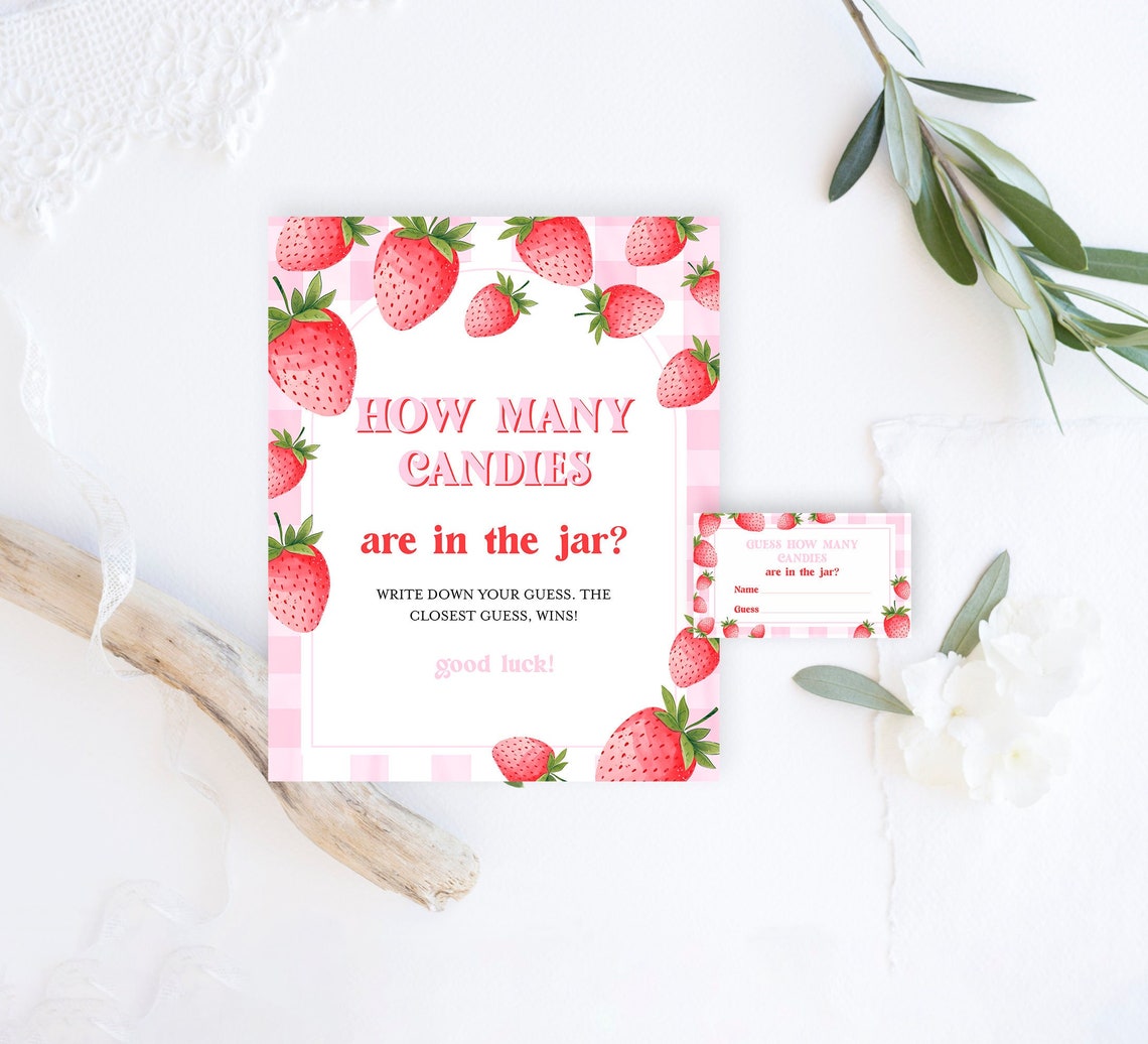 Guess How Many Candies in the Jar Baby Shower Game, Candy Game, Girl ...