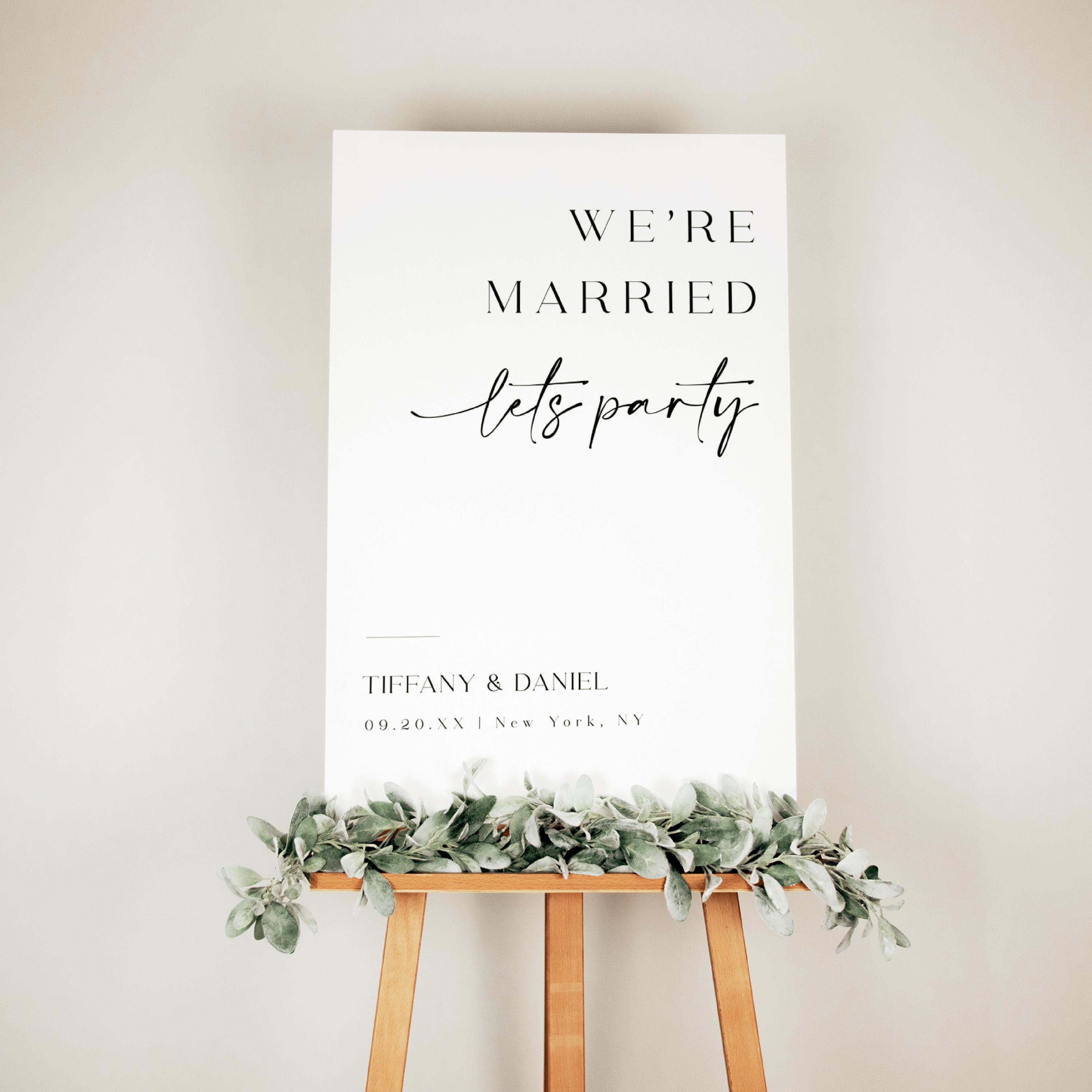 We're Married Let's Party Sign, Reception Welcome Sign, Welcome to Our ...