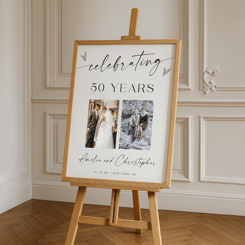 Anniversary Welcome Sign, Photo Anniversary Welcome Poster, 50th ...