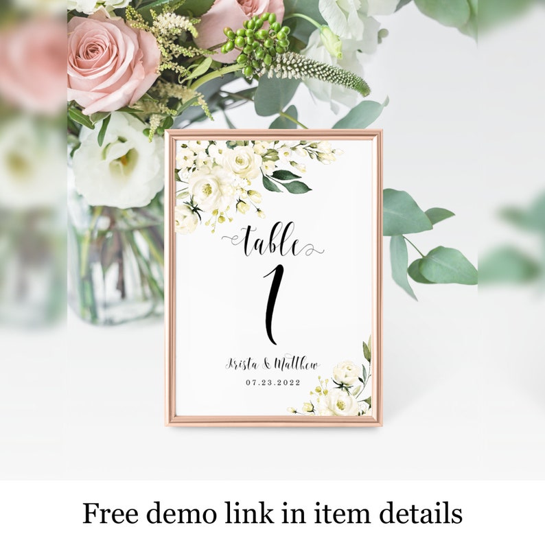 Printable Table Numbers Template Instant Download Templett - Etsy