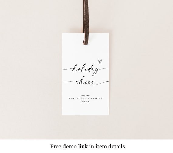 Holiday Cheer Tag Template Edit With Templett Christmas - Etsy