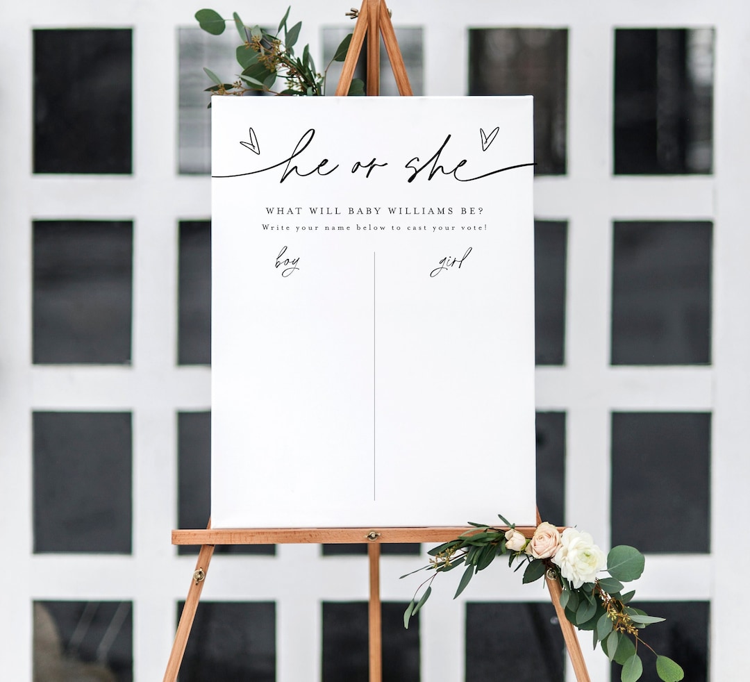 He or She Sign Gender Guess Board Printable Boy or Girl - Etsy