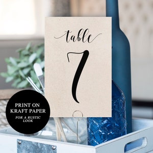 Table Numbers Downloadable Wedding Reception Table Numbers Instant ...