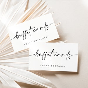 Minimalist Buffet Card Template, Modern Buffet Card for Bridal Shower ...