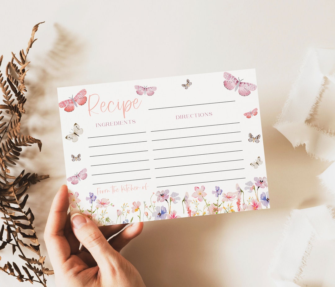 Butterfly Recipe Template, Try Before You Buy, 100% Editable ...