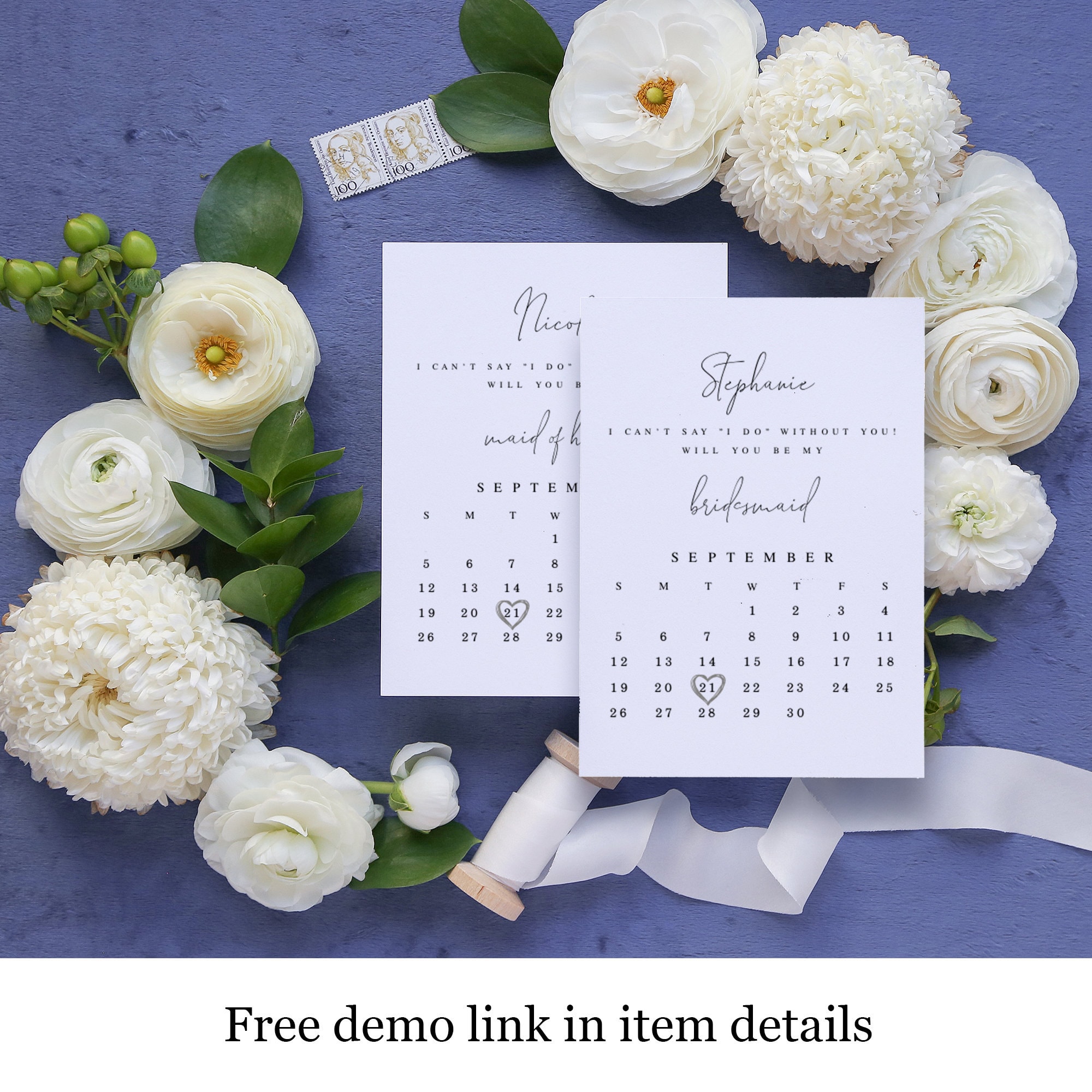 Printable Calendar Proposal Card Template Will You Be My - Etsy