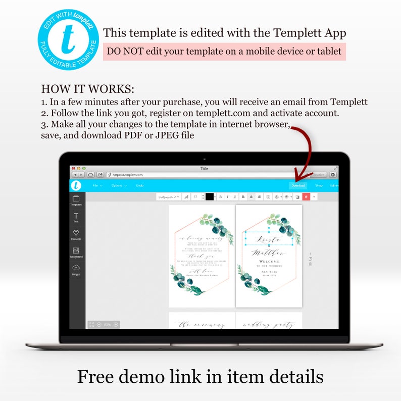 Printable Program Template Folded Wedding Ceremony - Etsy