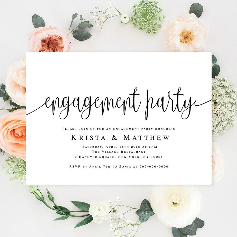 Engagement Templates Engagement Party Invitation Printable Etsy Singapore