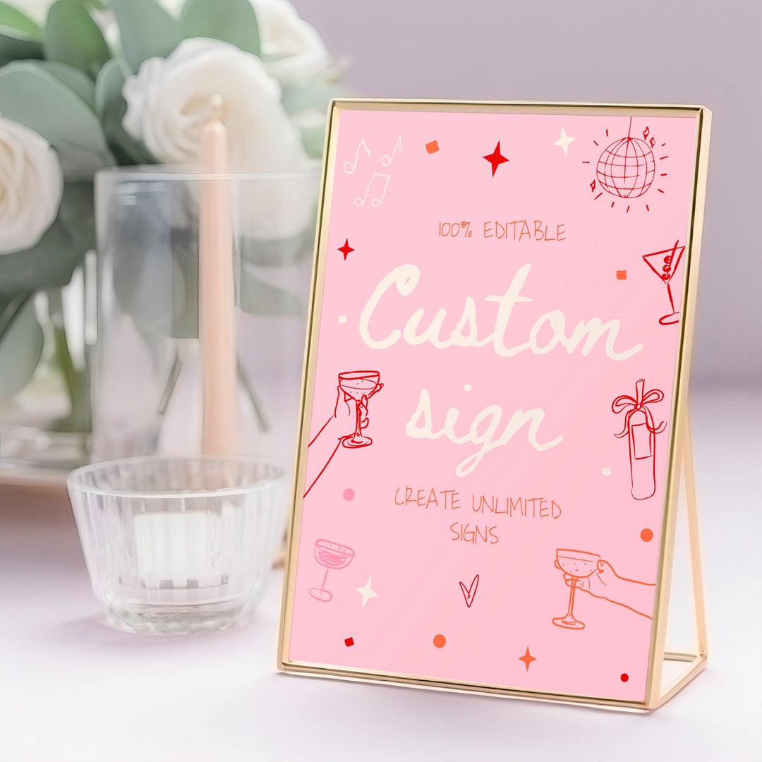 Bachelorette Sign, Editable Bachelorette Party Sign Template, Quirky ...