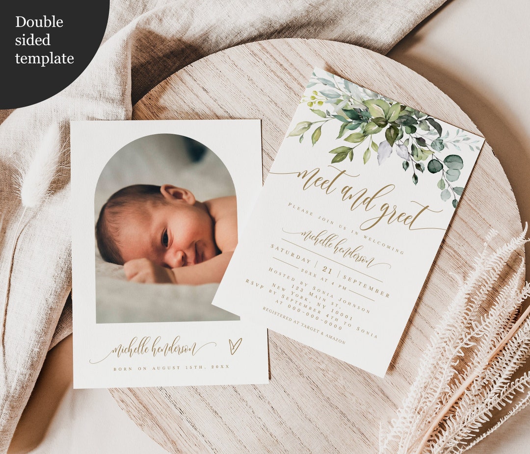 Meet & Greet Invitation, Sip and See, Welcome Baby Invite, New Baby ...