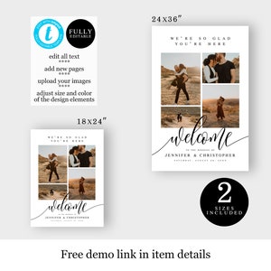 Photo Collage Wedding Welcome Sign Printable, Digital Download, Try ...