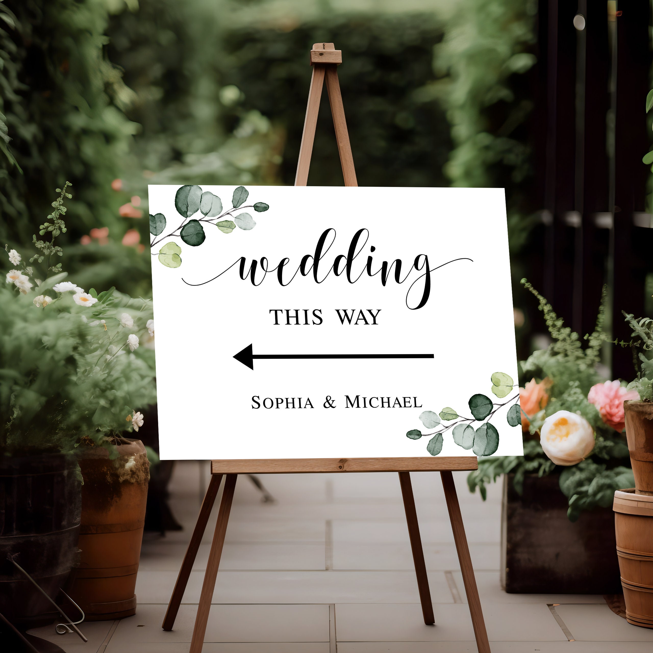 Wedding This Way Sign Template, Wedding Direction Sign, Instant ...