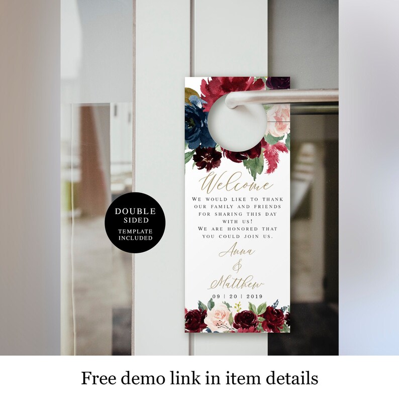 Welcome Door Tag Template Please Do Not Disturb Custom | Etsy