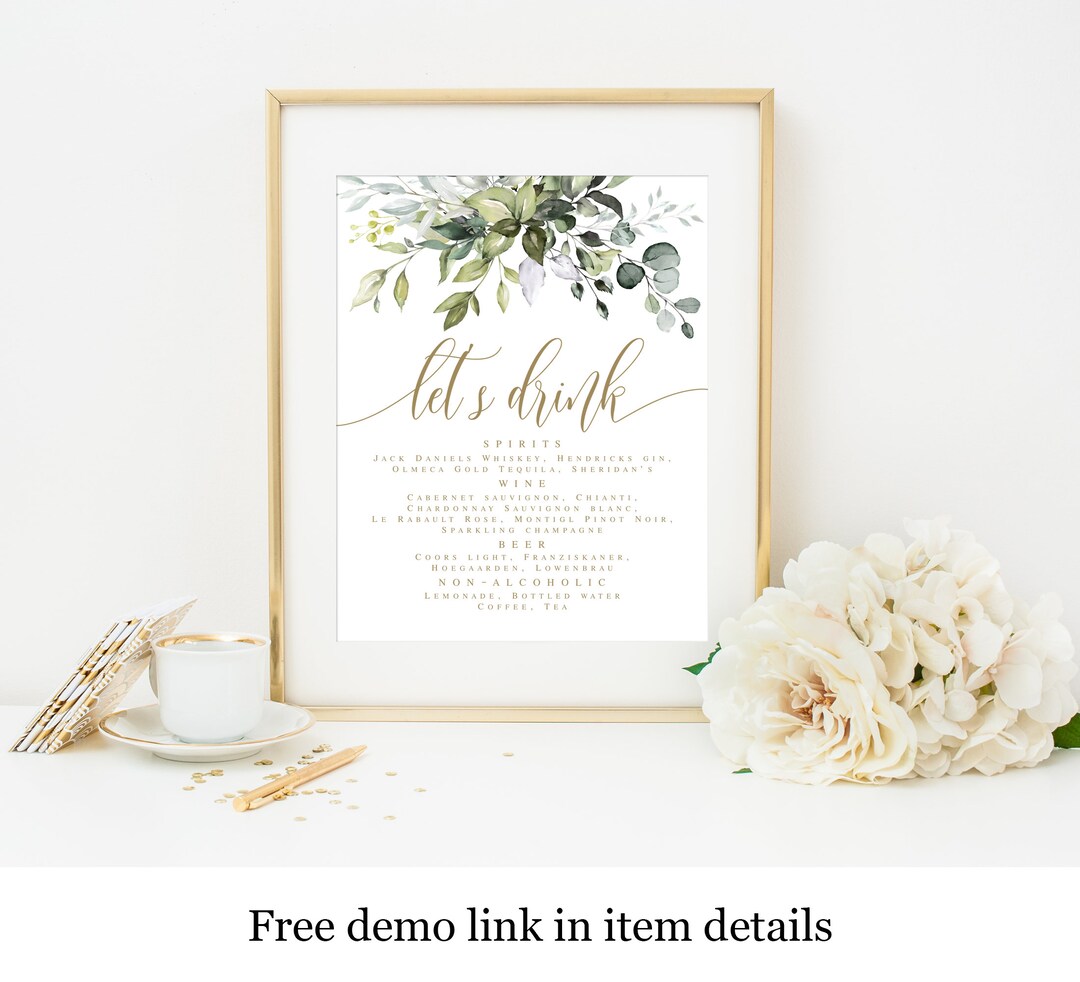 Sweets Menu, Dessert Bar Sign Template, Cake Flavors, Wedding Party ...