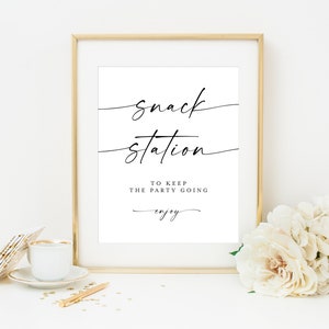 Printable Snack Station Sign Template, Snack Bar, Wedding Food Table ...