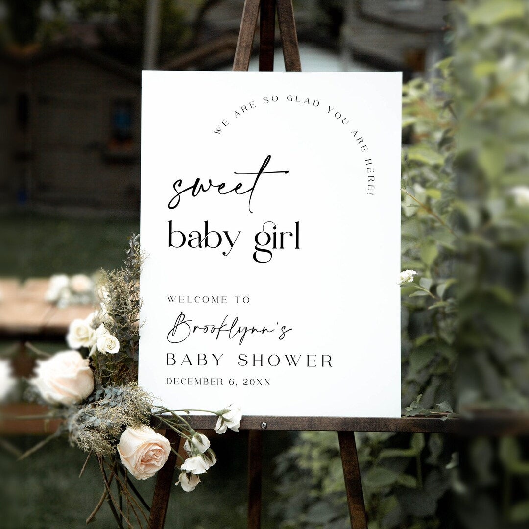Modern Baby Shower Welcome Sign Template, Minimalist Baby Shower ...