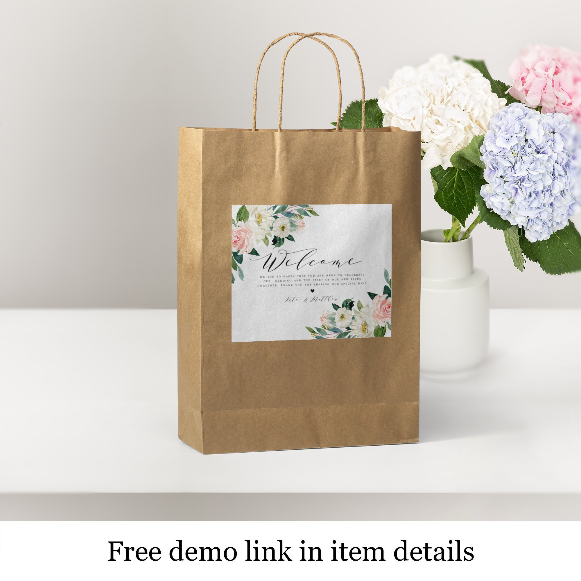 Printable Welcome Bag Label Template, Hotel Box for Wedding, Sticker ...