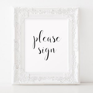 Please Sign Wedding Guest Book Sign in Nature Wedding Decor Printable ...