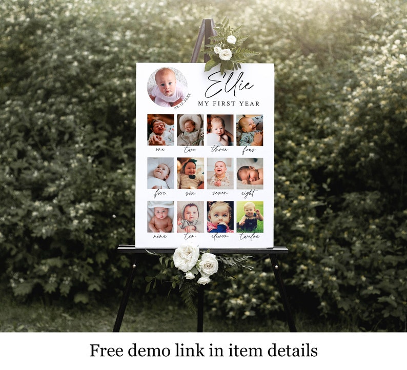 First Birthday Photo Sign Template Instant Download - Etsy