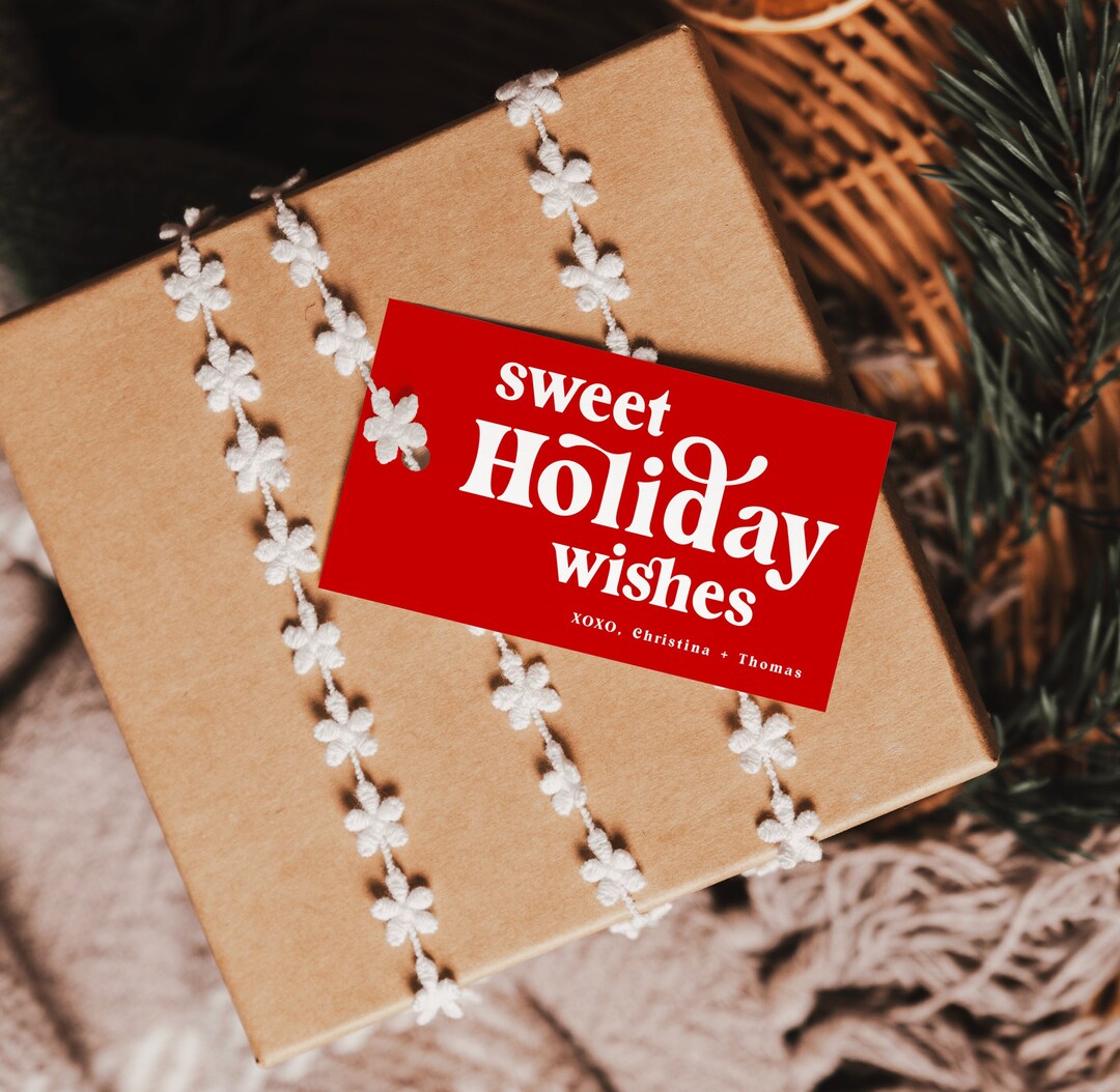 Sweet Holiday Wishes Tag Christmas Treats Favor Bag Tag - Etsy