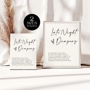 Late Night Diapers Game, Printable Late Night Diapers Message Sign ...