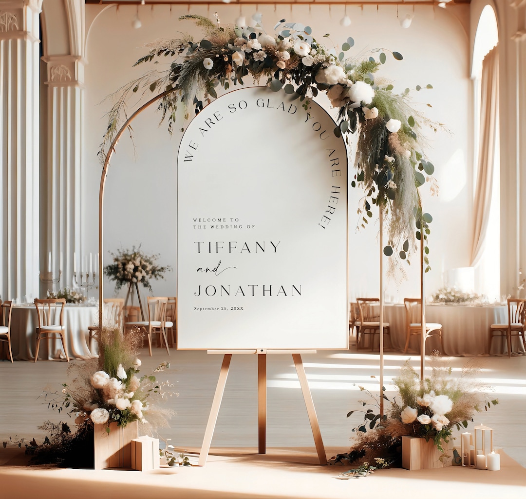 Arch Welcome Wedding Sign Printable, Wedding Entrance Sign, Minimalist ...