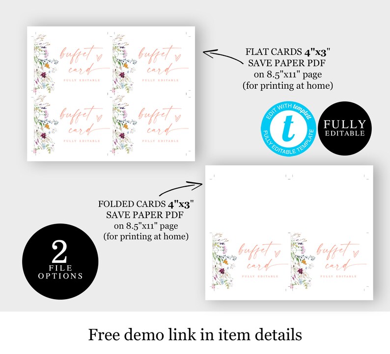 Food Label Card Template Buffet Card for Bridal Shower - Etsy
