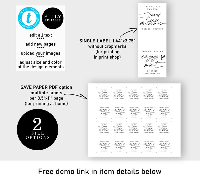 Tic Tac Label Template Mint to Be Wraparound Instant - Etsy