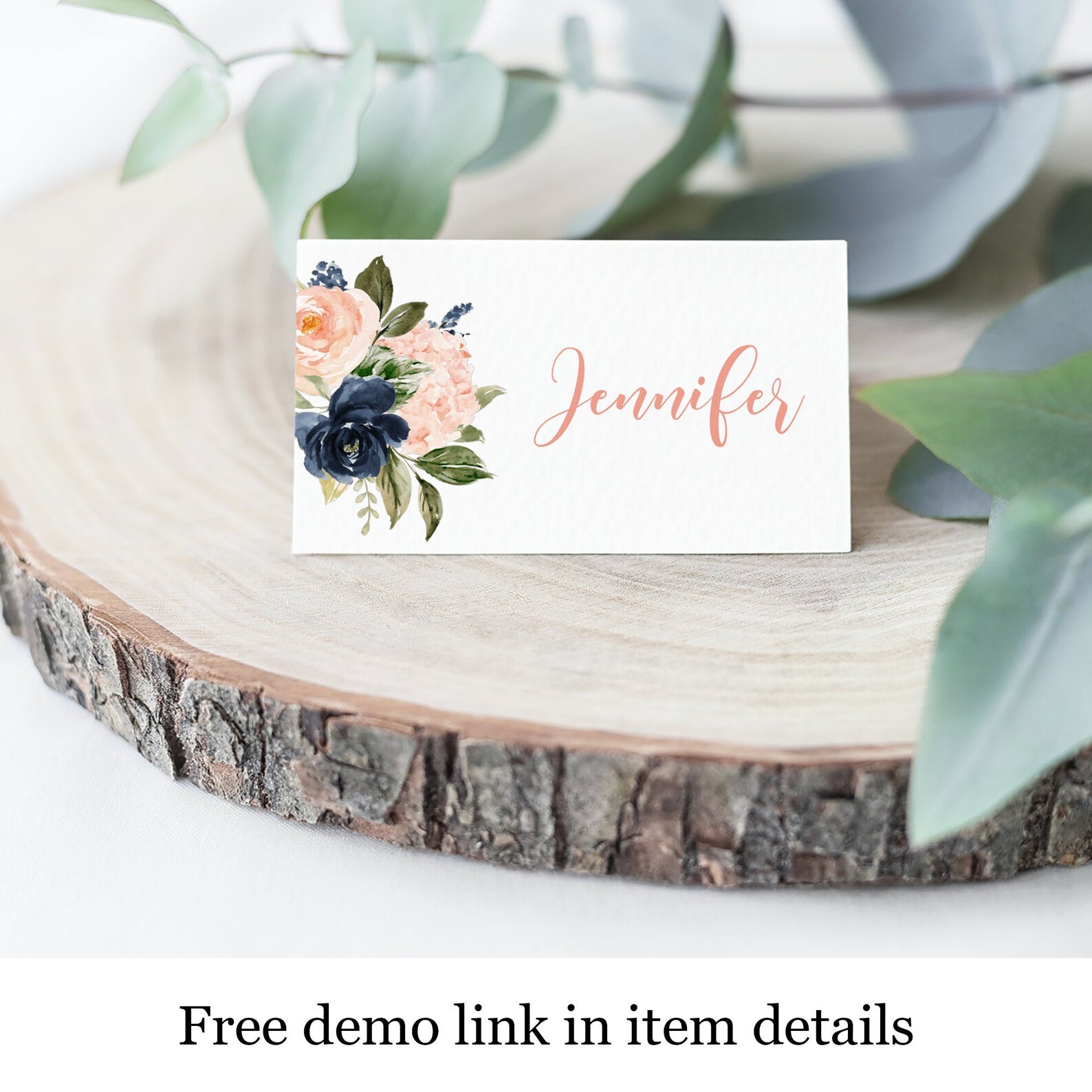 Floral Place Cards Template Name Templett Instant Download | Etsy