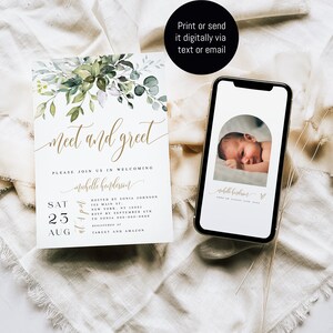 Meet & Greet Invitation, Sip and See, Welcome Baby Invite, New Baby ...