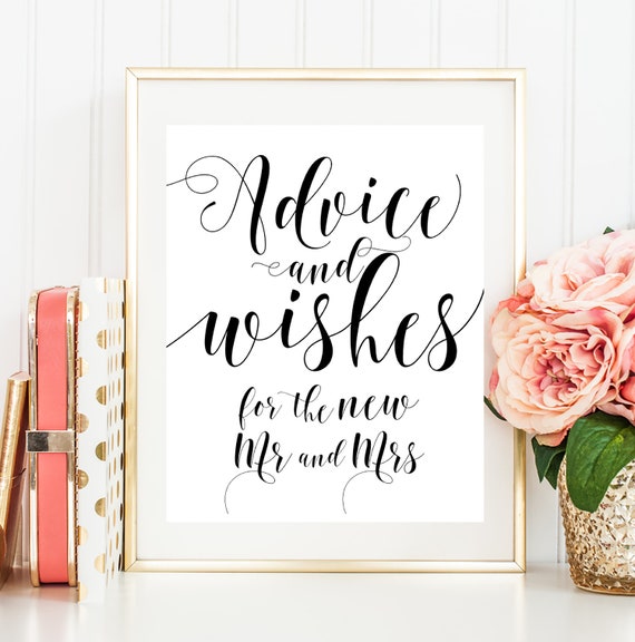 Advice And Wishes For The New Mr And Mrs Advice For The Bride Etsy Canada