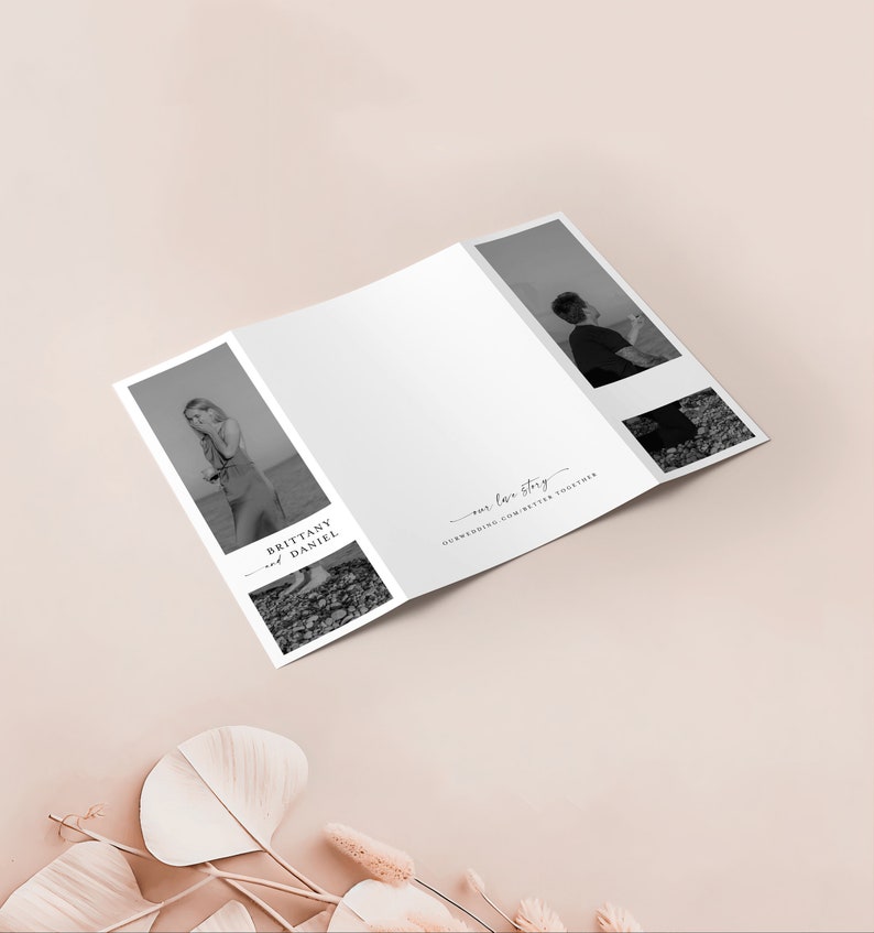 Gatefold Wedding Invitation With QR Code, Wedding Invite Template ...