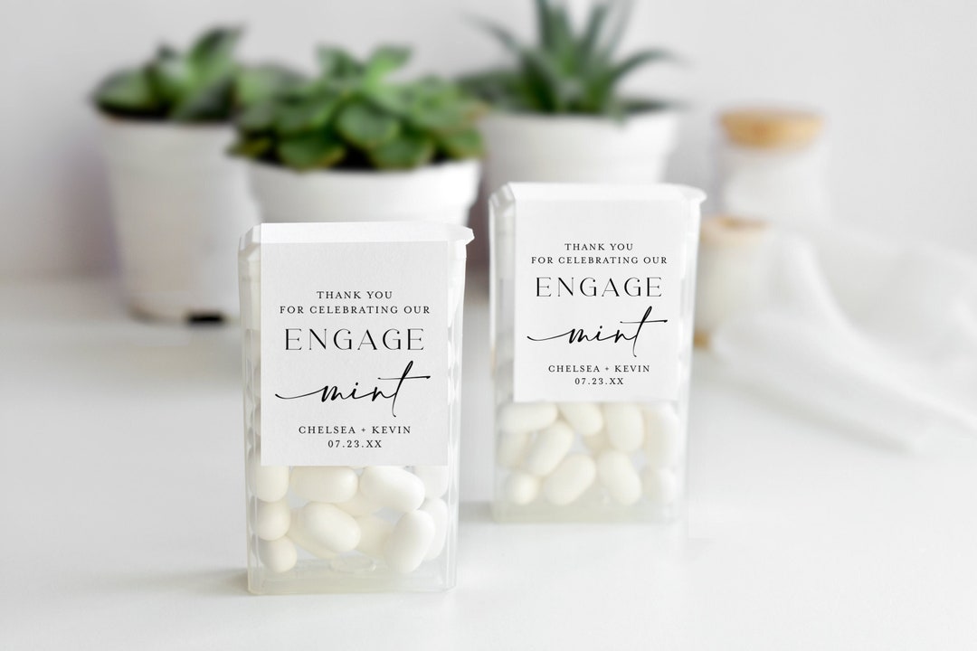 Engage Mint Tic Tac Stickers, Engagement Party Favor, Printable ...