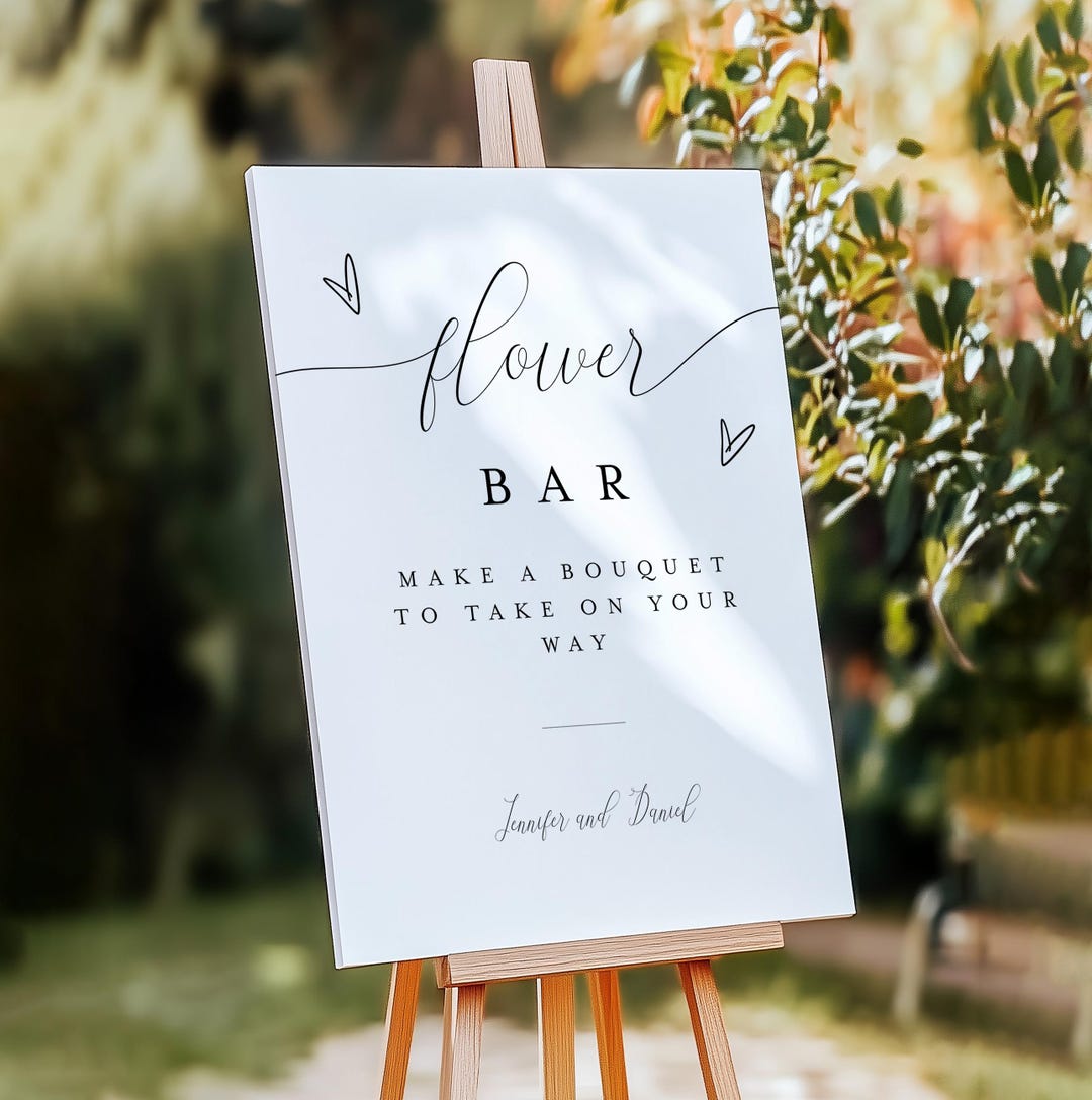 Flower Bar Sign Template, Build Your Bouquet, Wedding Flower Favors ...