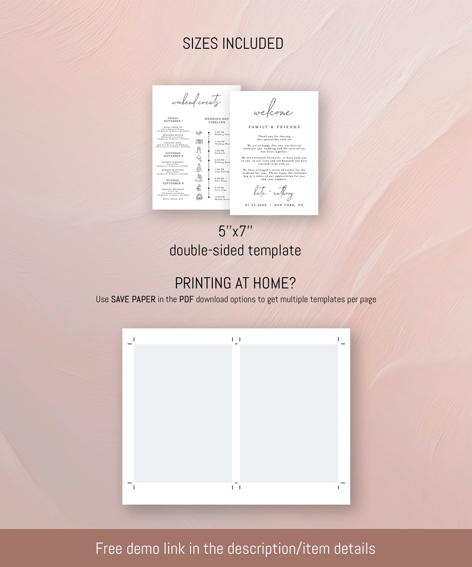 Simple Timeline Template, Schedule of Events, Wedding Party Time Line ...