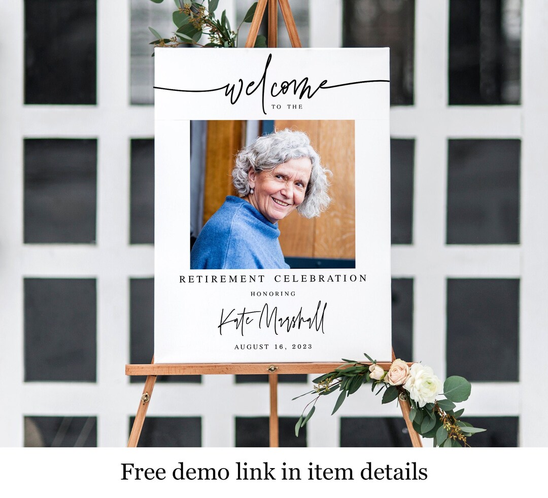 Printable Retirement Celebration Welcome Sign, Templett, for Men or ...