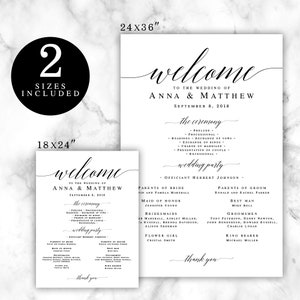 Welcome Wedding Sign Printable Wedding Program Sign Printable Spring ...