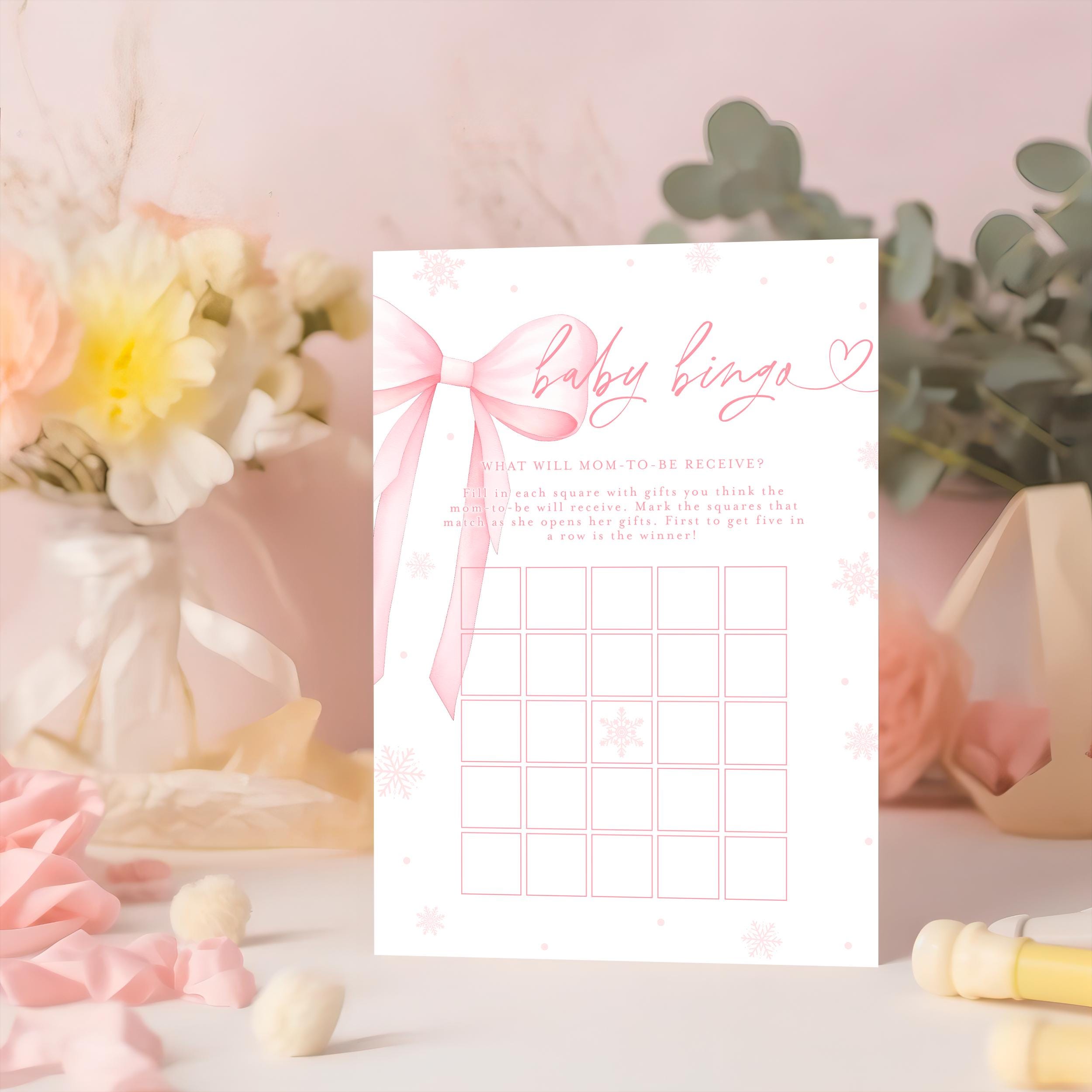 Baby Shower Bingo Games, Printable Baby Bingo Game, Editable Baby Bingo ...