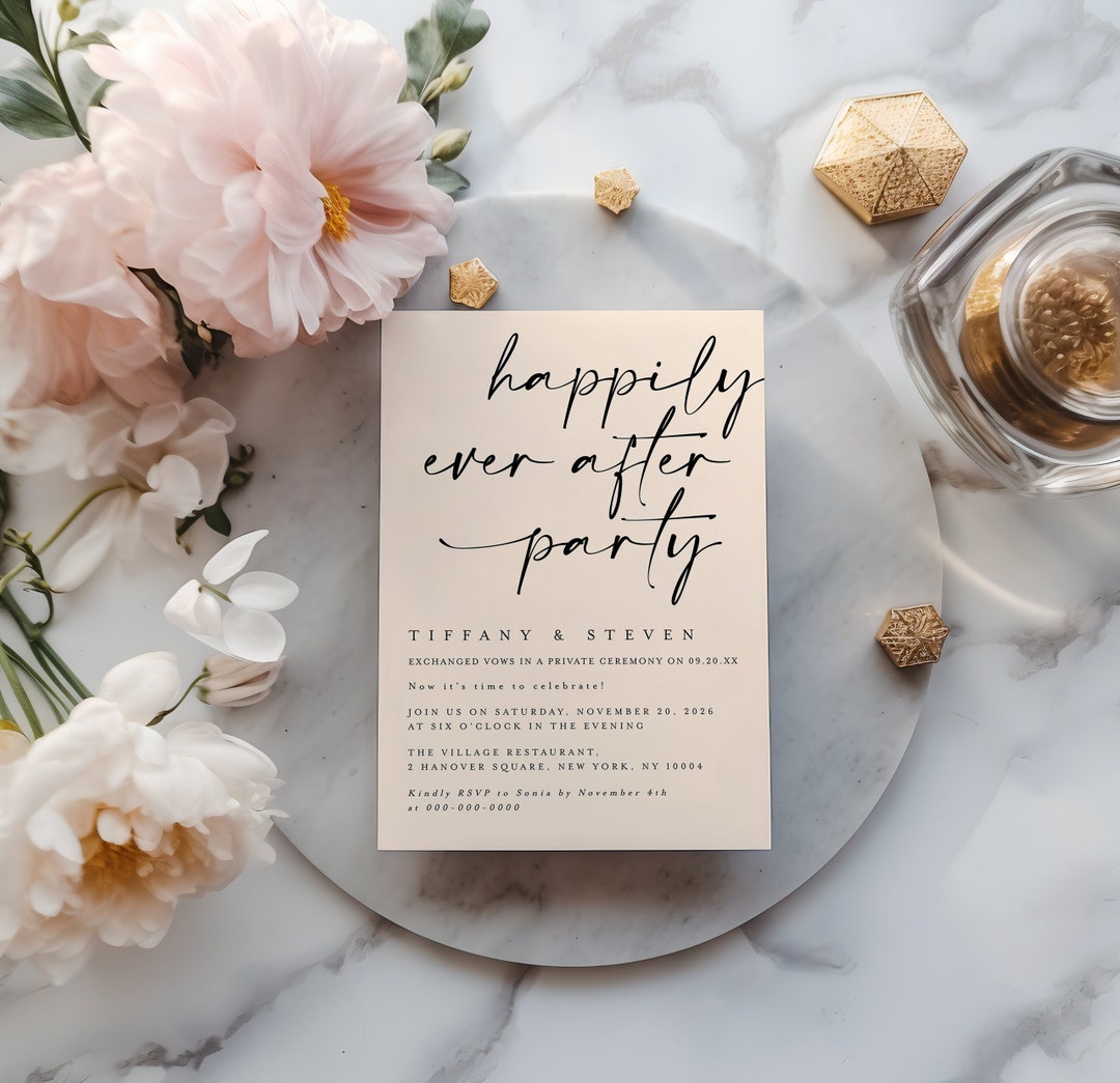 Happily Ever After Party Invitation, Reception Party Invitation ...