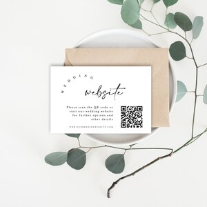QR Code Wedding Website Card, RSVP Online Card, Minimalist Wedding ...