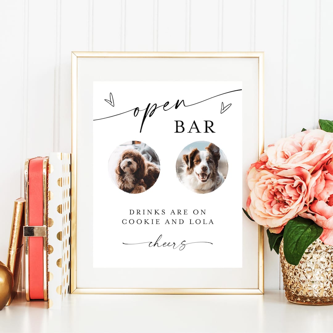 Pet Open Bar Sign Template, Open Bar Dog Sign, Pet Open Bar Sign for ...