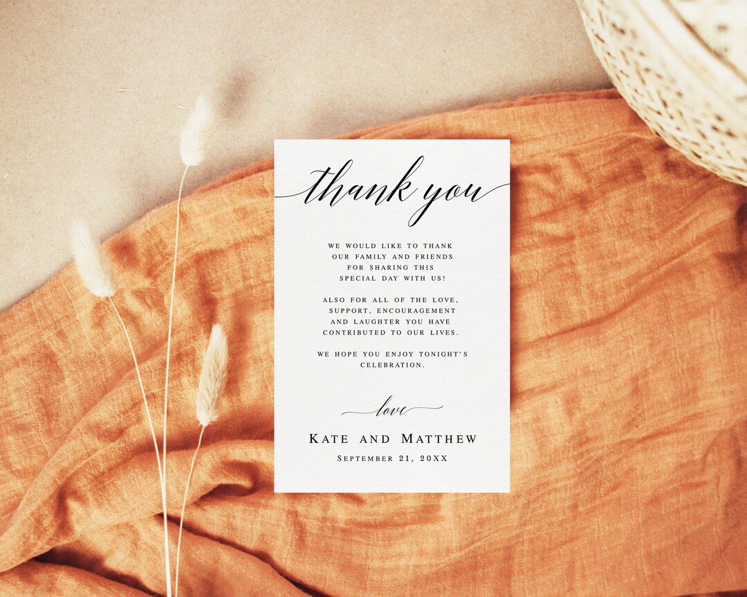 Wedding Thank You Notes Printable Templates Editable Thank You Template ...