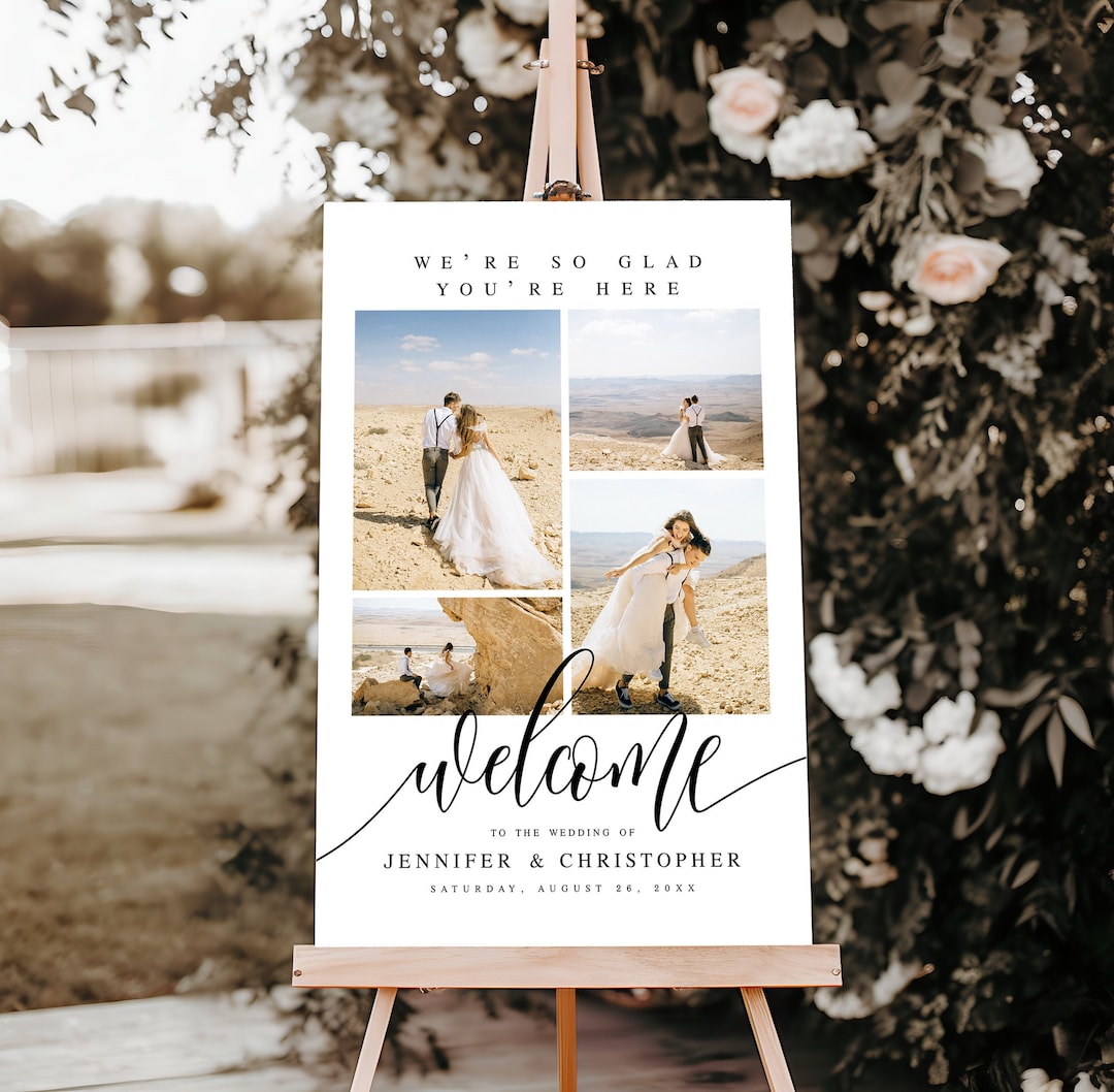 Photo Collage Wedding Welcome Sign Printable, Digital Download, Try ...