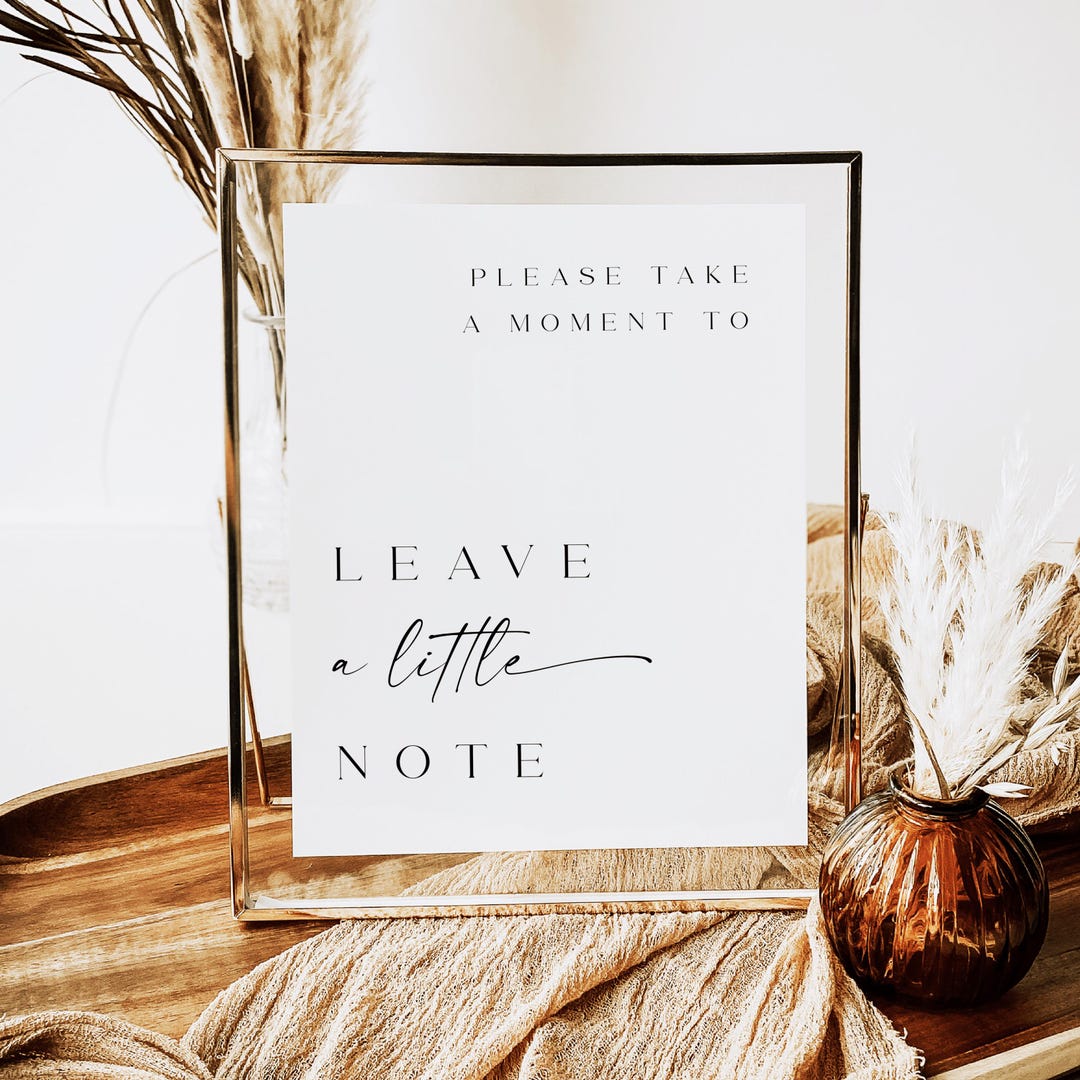 Birthday Guestbook Sign: Leave a Little Note Sign (digital Download) # ...