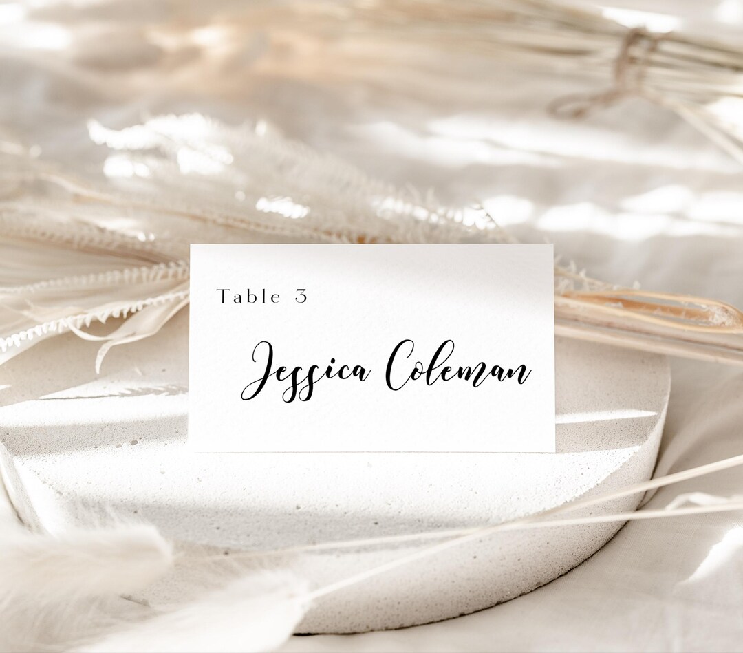 Place Card Template, Printable Wedding Place Card Template, Editable ...