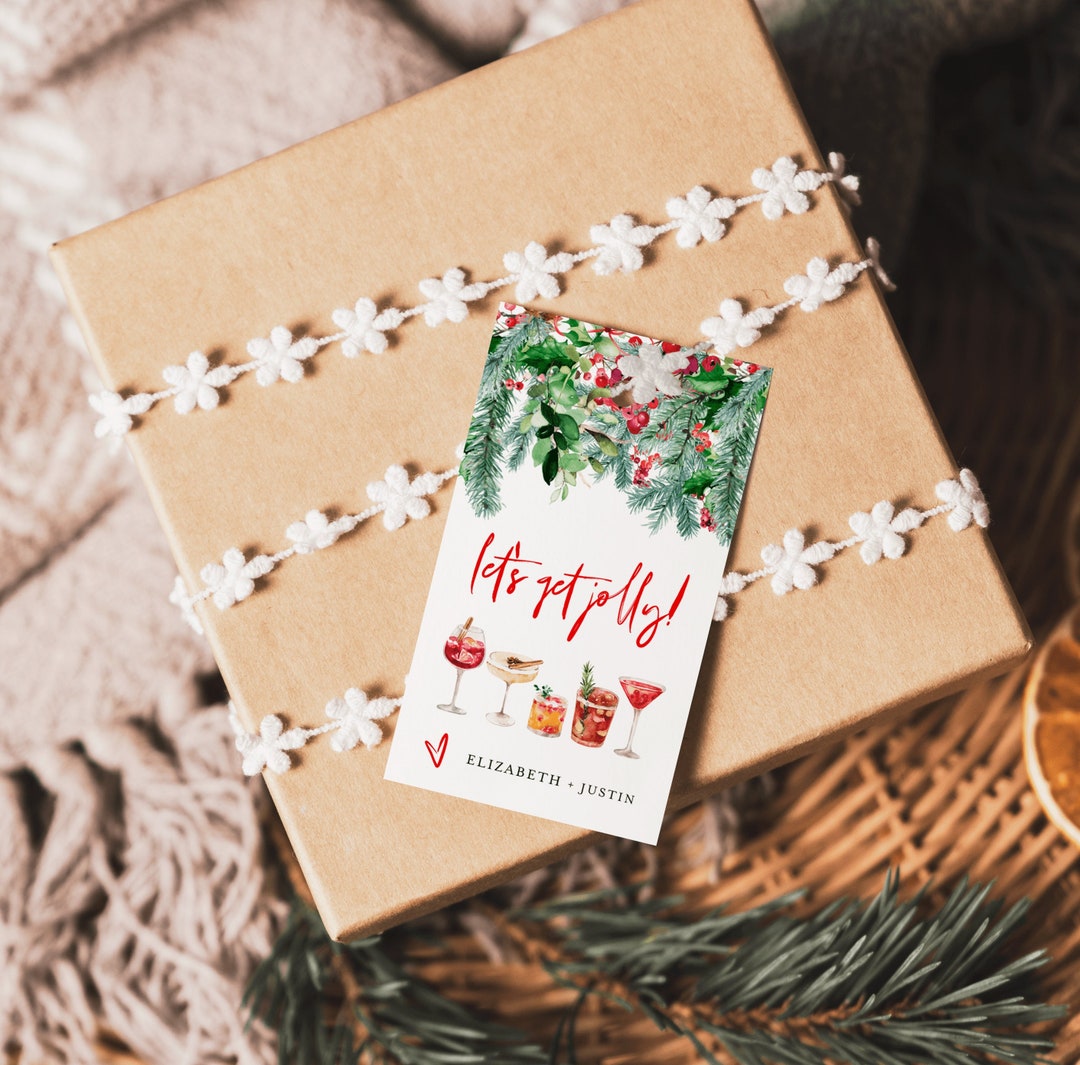 Christmas Favor Tag Happy Holidays Tag Christmas Tag for - Etsy