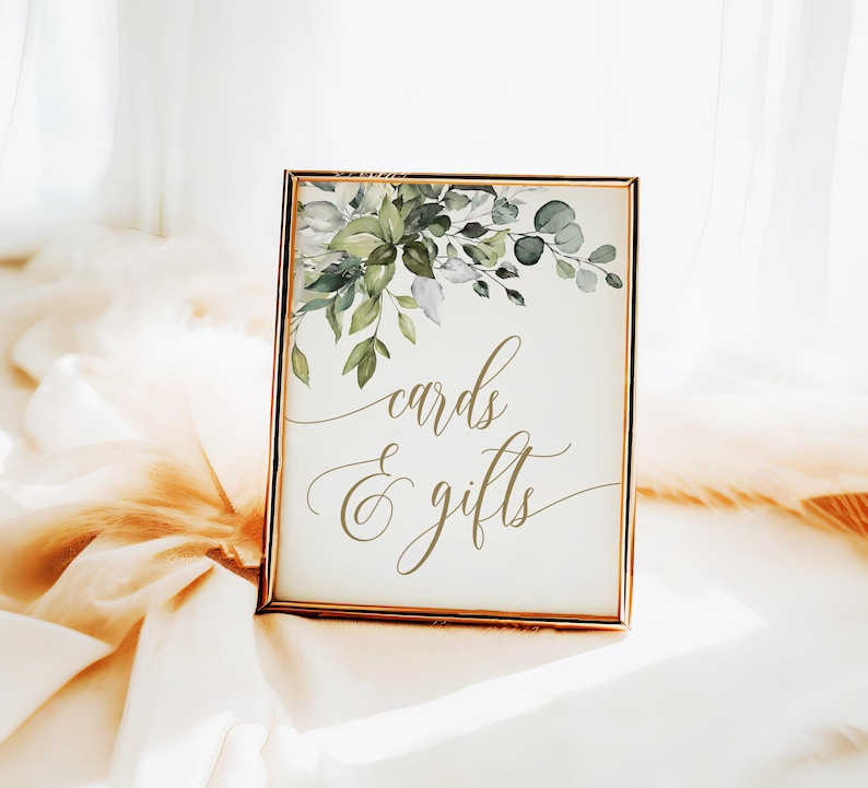 Printed & Shipped Minimalist Cards and Gifts Sign, Modern Wedding Gift ...